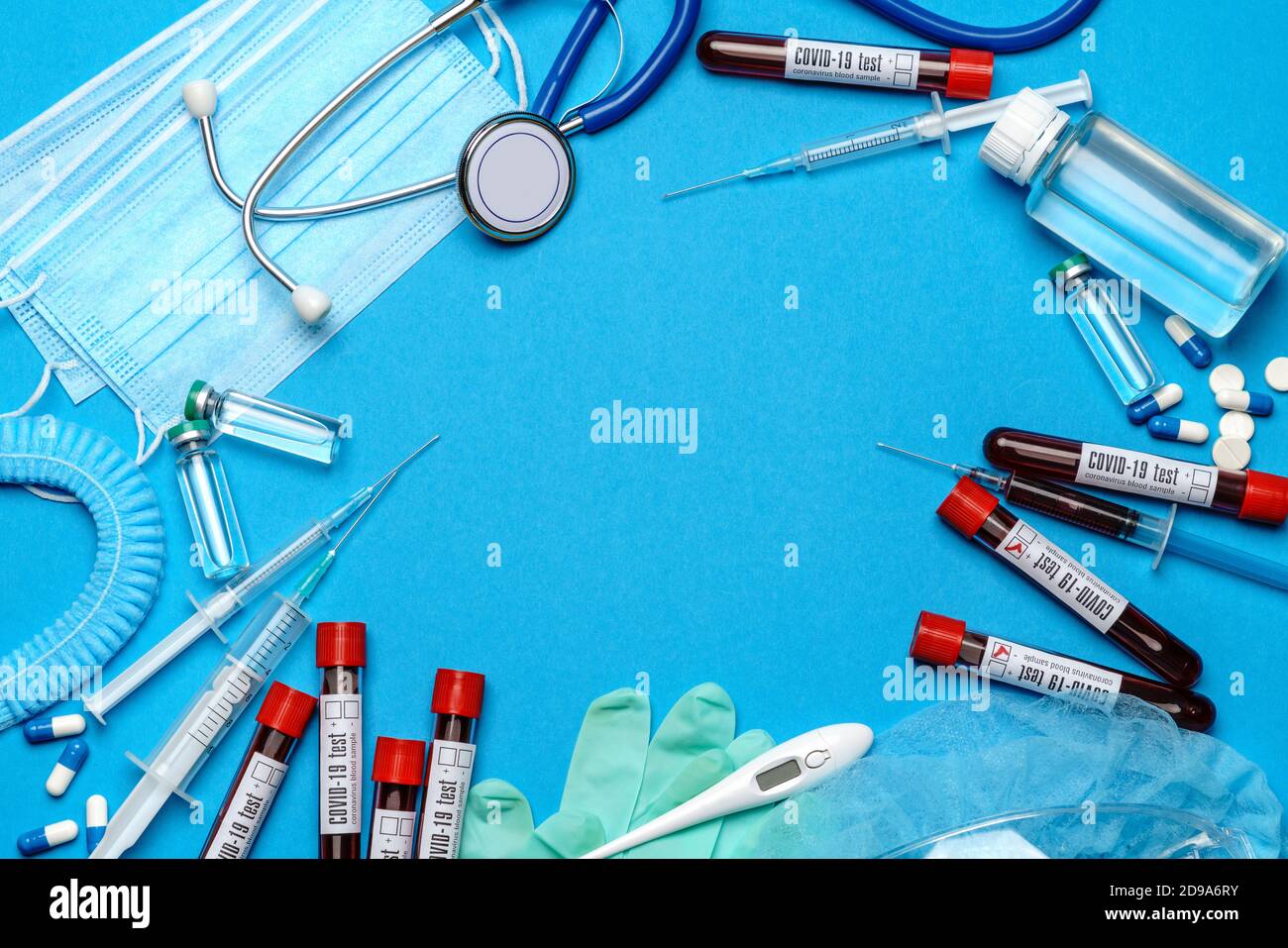 Medical background pills frame thermometer hi-res stock photography and ...