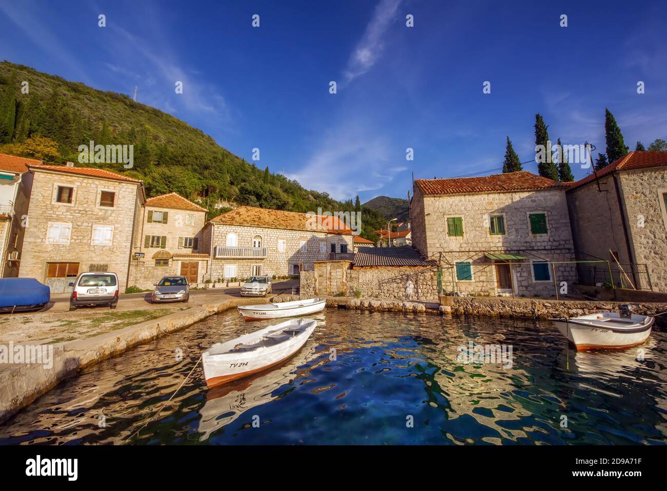 Lepetane, Montenegro - 09/10/2018 - Lepetane, a small fishing village ...