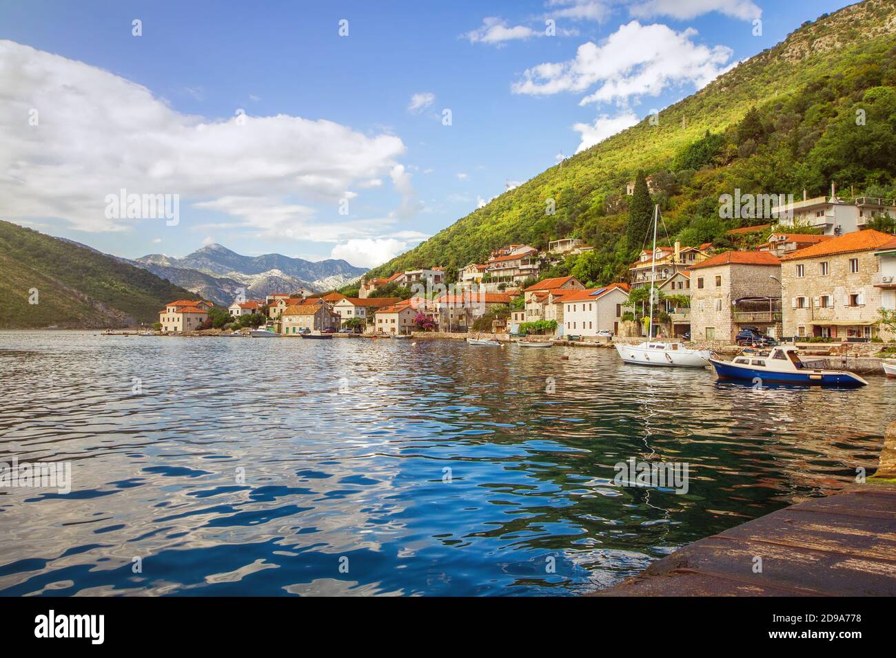 Lepetane, Montenegro - 09/10/2018 - Lepetane, a small fishing village ...