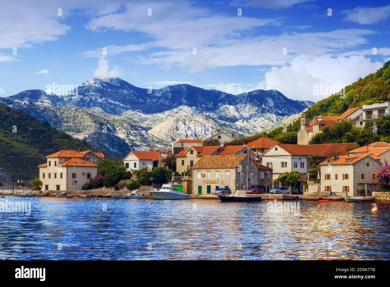 Lepetane, Montenegro - 09/10/2018 - Lepetane, a small fishing village ...