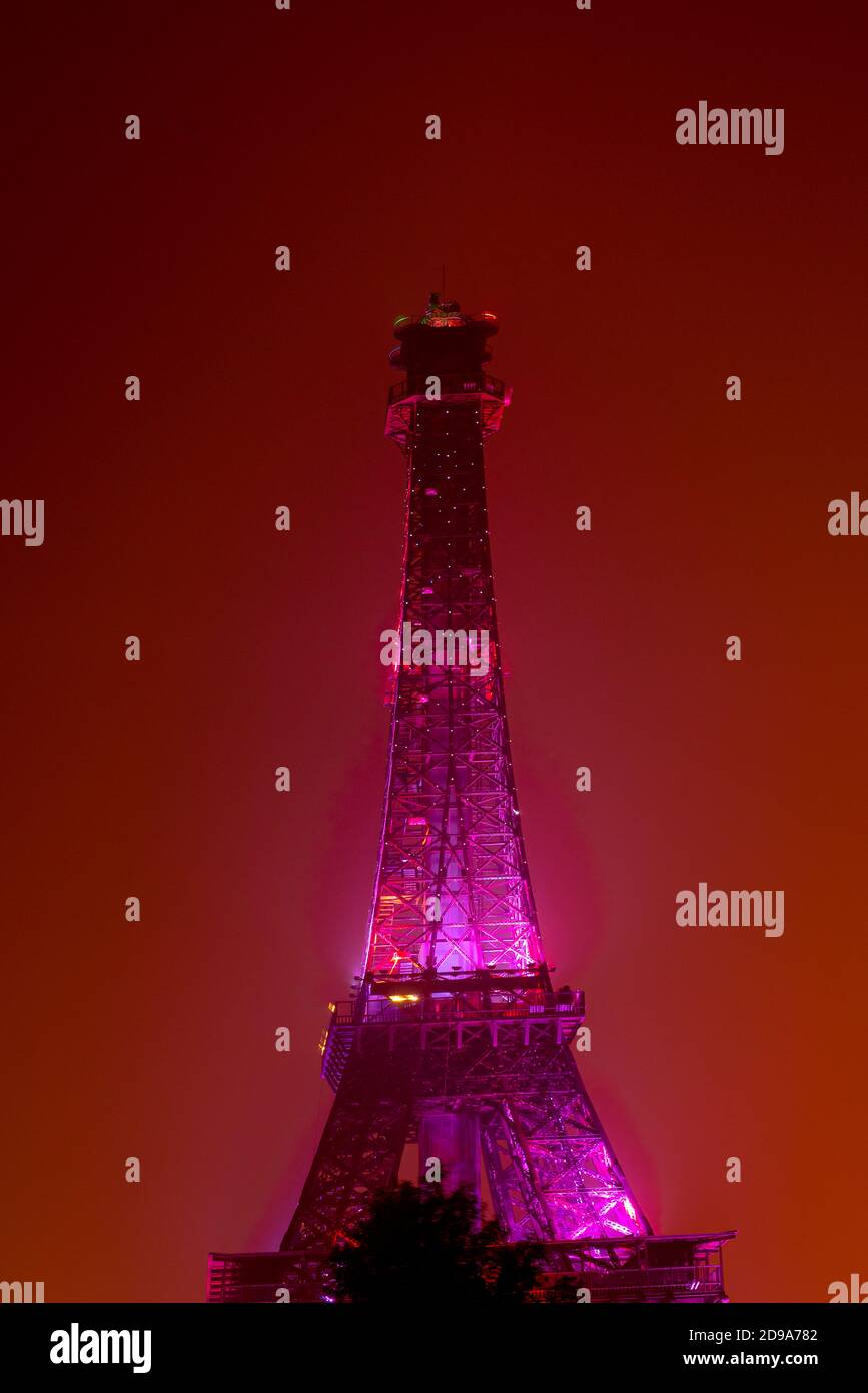 fireworks at Eiffel tower in Lahore during happy new year celebrations ...