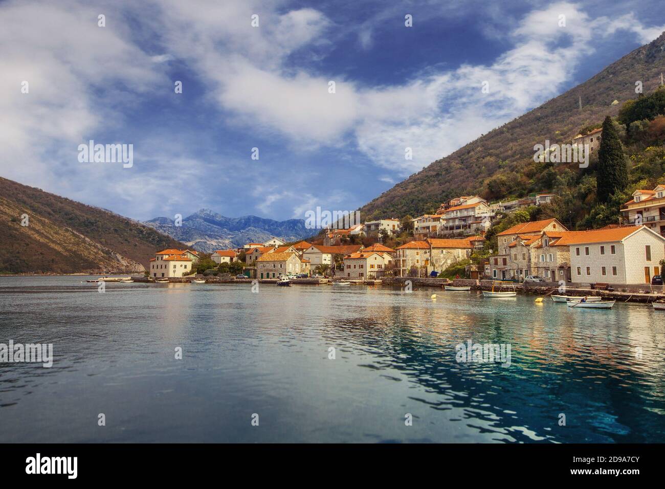 Lepetane village, Kotor Bay, Montenegro Stock Photo - Alamy