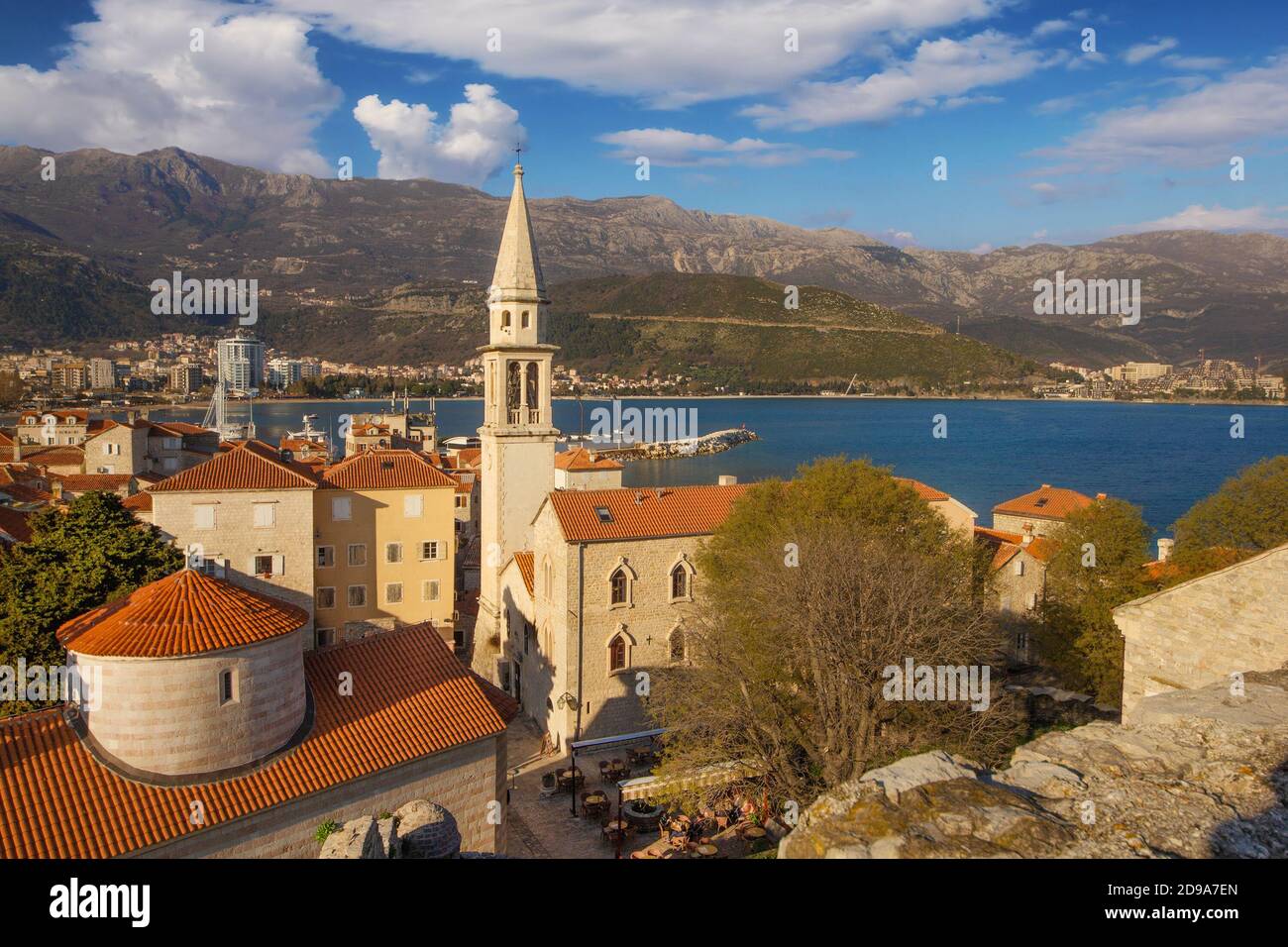 Budva Old Town at sunset Stock Photo - Alamy