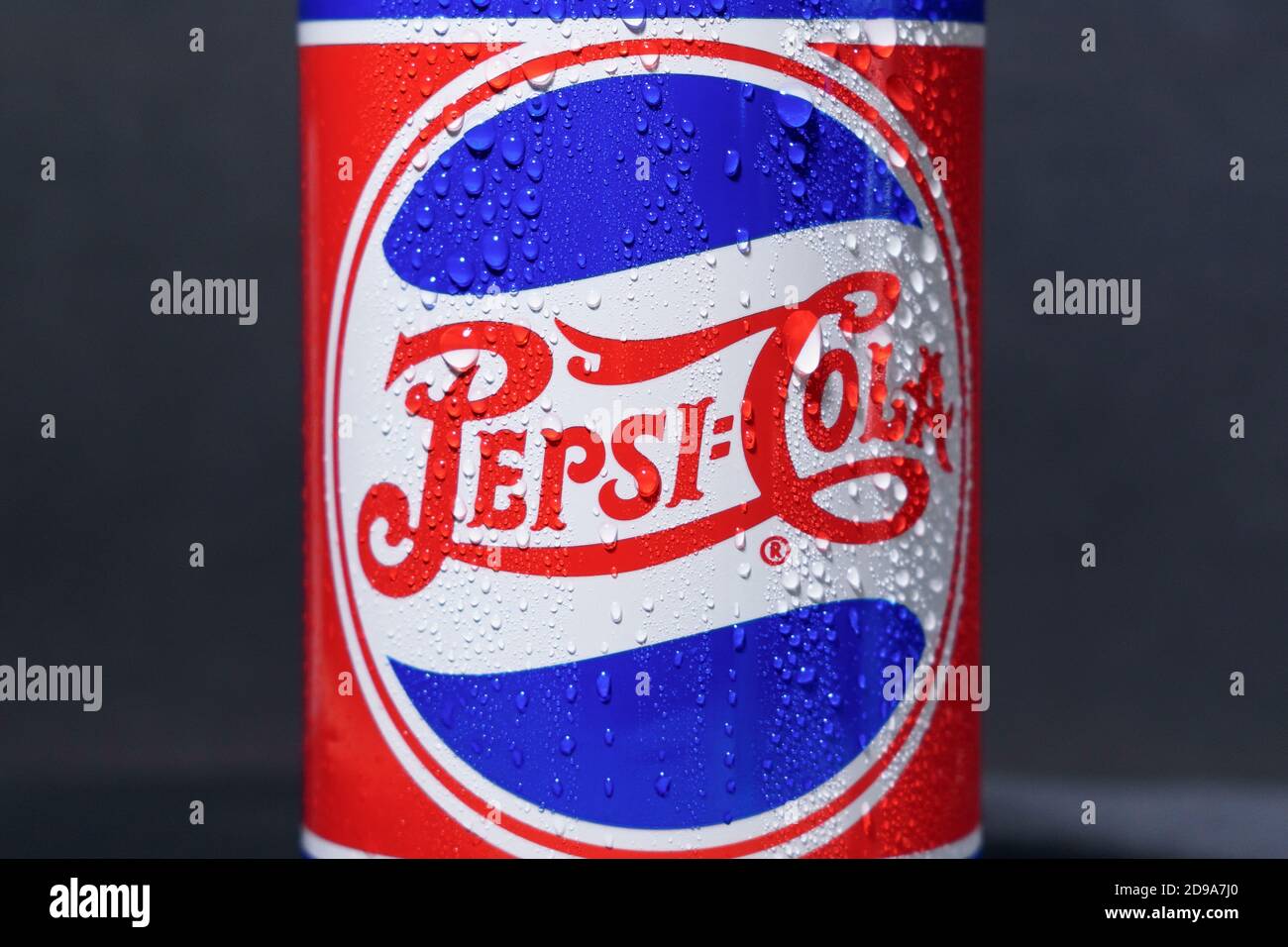 Tyumen, Russia-November 01, 2020: Pepsi cola logo close up, a ...
