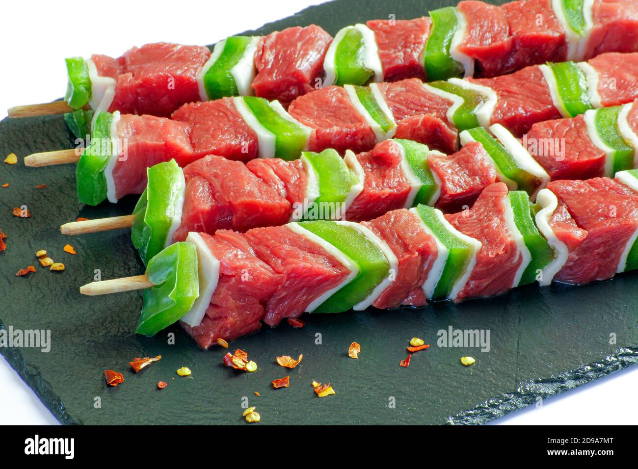 raw beef skewers Stock Photo - Alamy