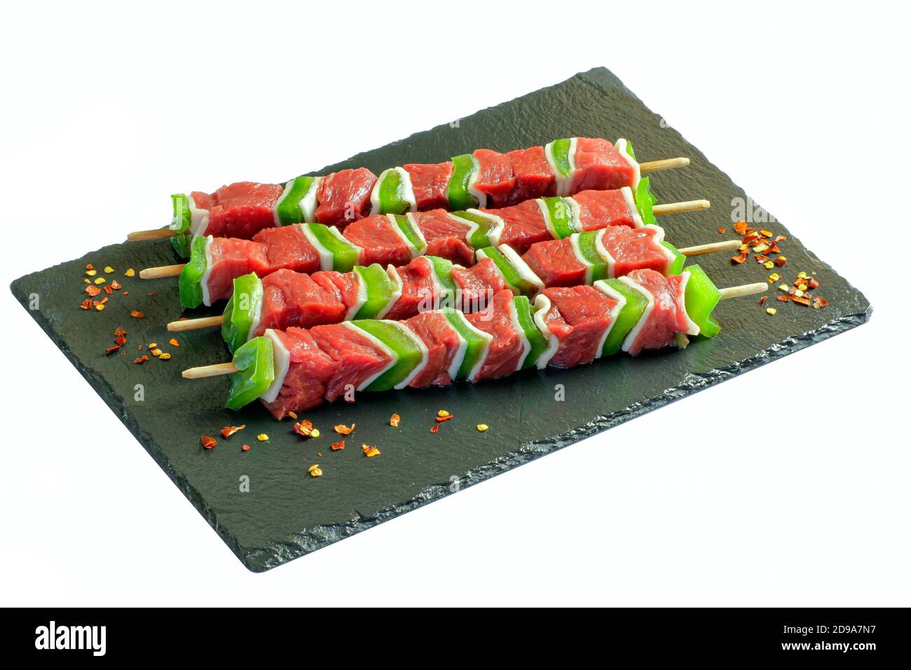 raw beef skewers Stock Photo - Alamy
