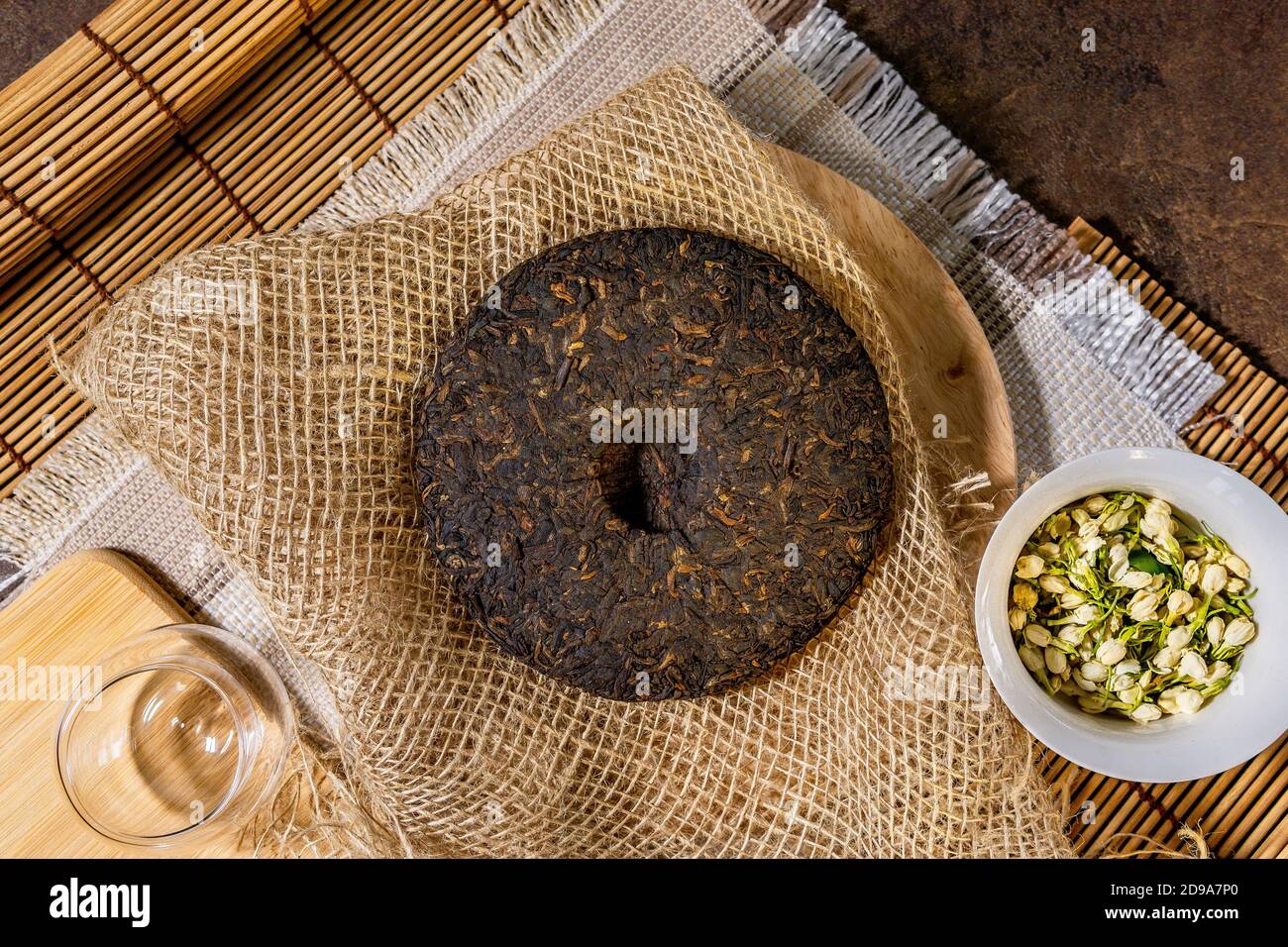 Chinese puer fermented and pressed tea. Healthy nutrition and ...