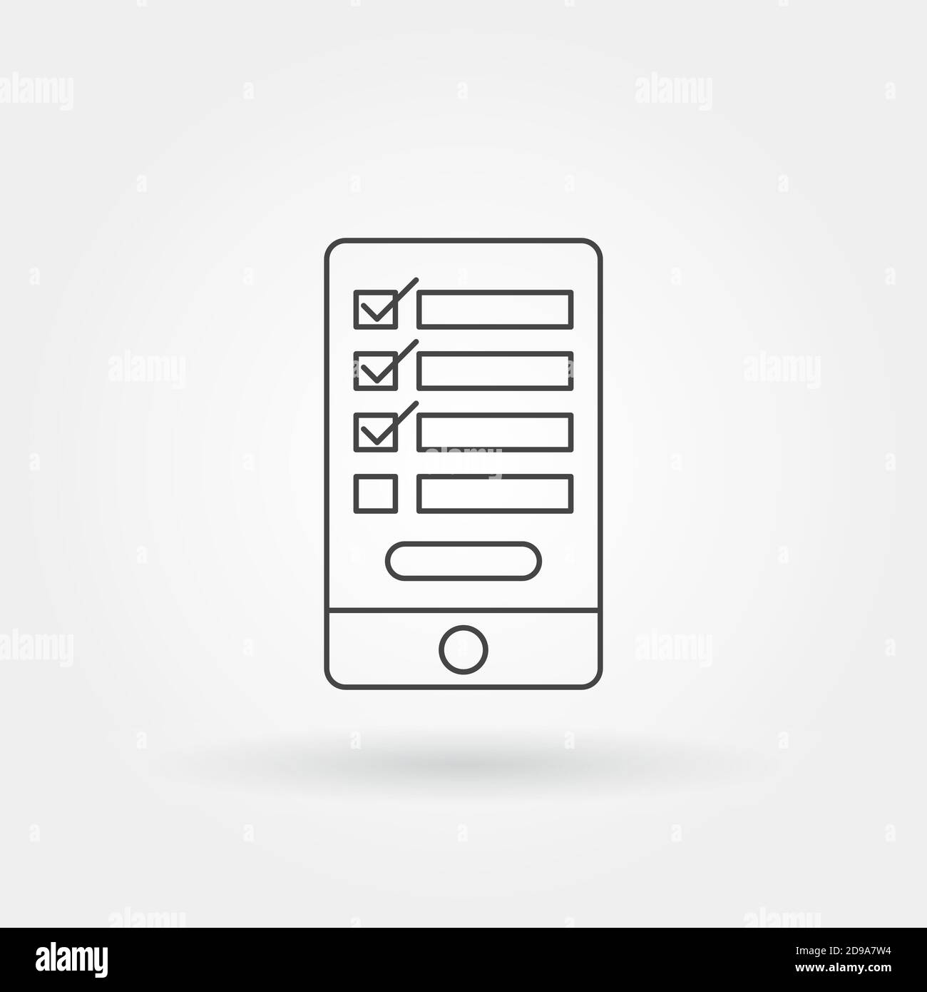 todo list smartphone app single isolated icon with modern line or ...