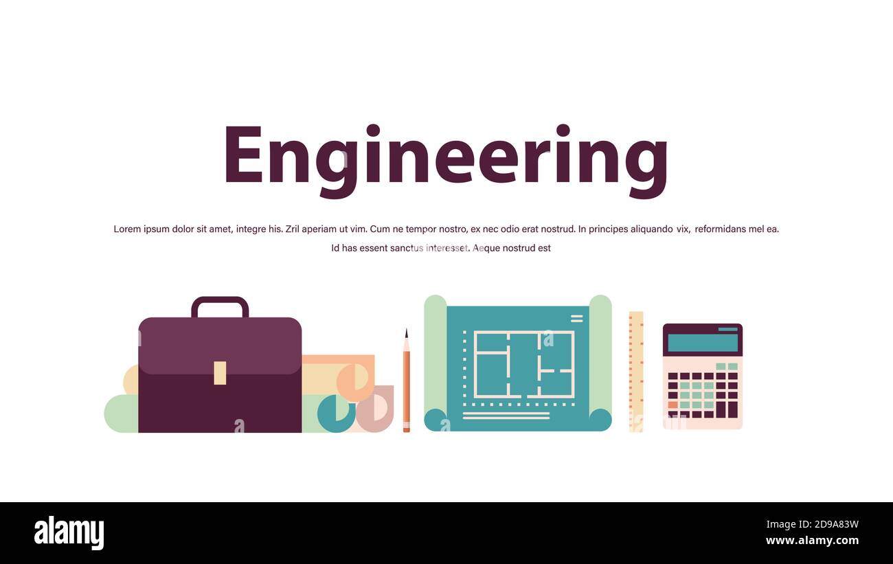 different engineering tools icons set construction of buildings concept ...