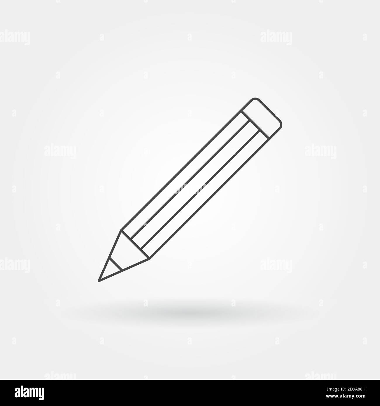 pencil single isolated icon with modern line or outline style Stock ...