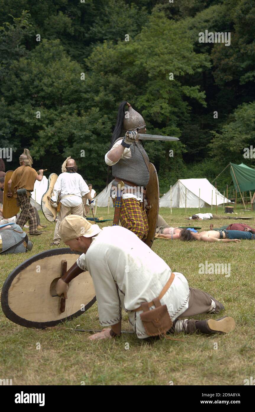 OME, ITALY - JULI 13, celebration of the Celtic Day,representation in ...