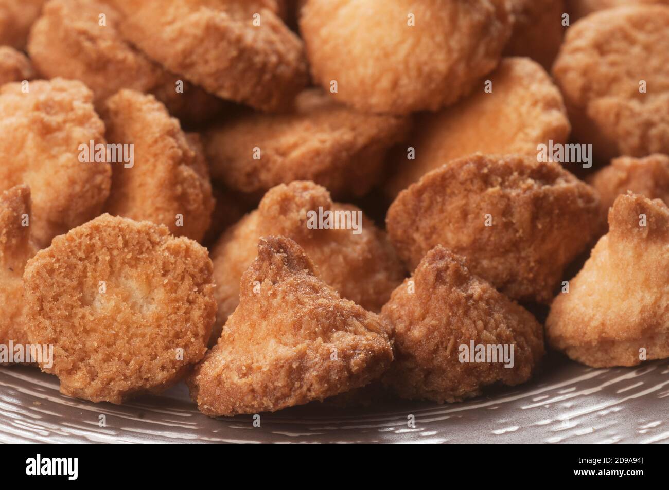 Coconut pastry on a timber board, close up Stock Photo - Alamy
