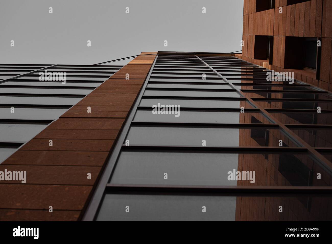 Low angle shot of a modern building architectural exterior walls with ...