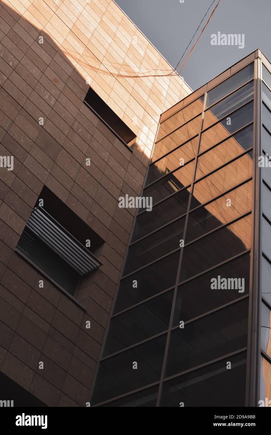 Low angle vertical shot of a modern building exterior walls with ...