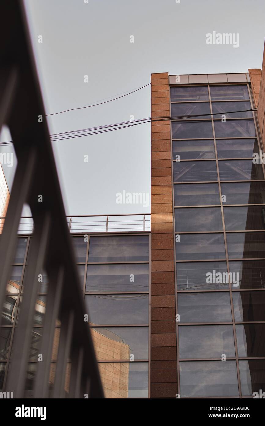 Low angle vertical shot of modern building exterior walls with ...