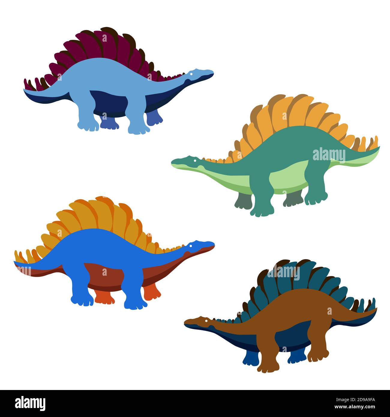 Stegosaurus. Vector illustration of large prehistoric animals Stock ...