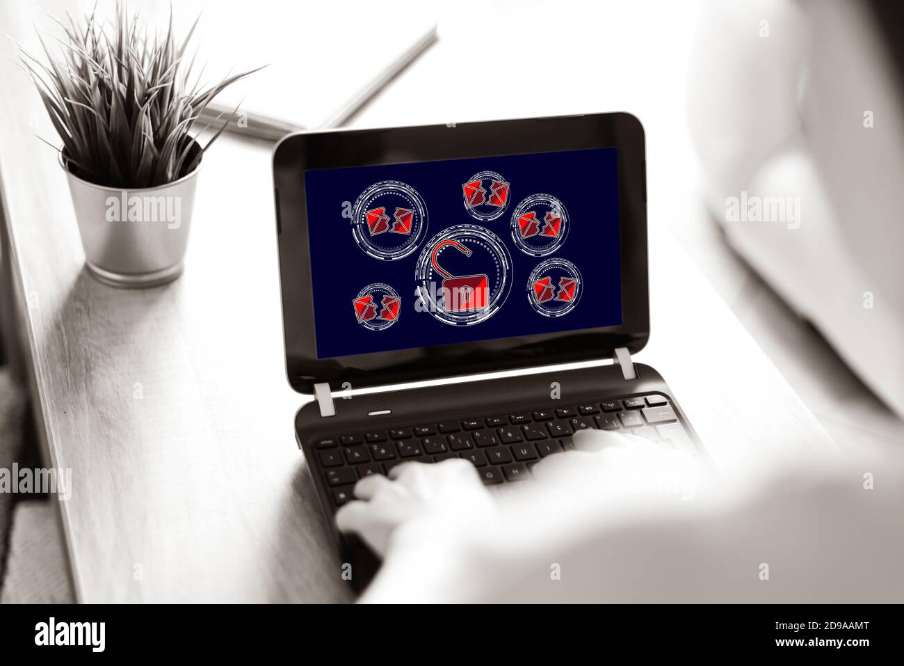 Laptop screen displaying a spam concept Stock Photo - Alamy