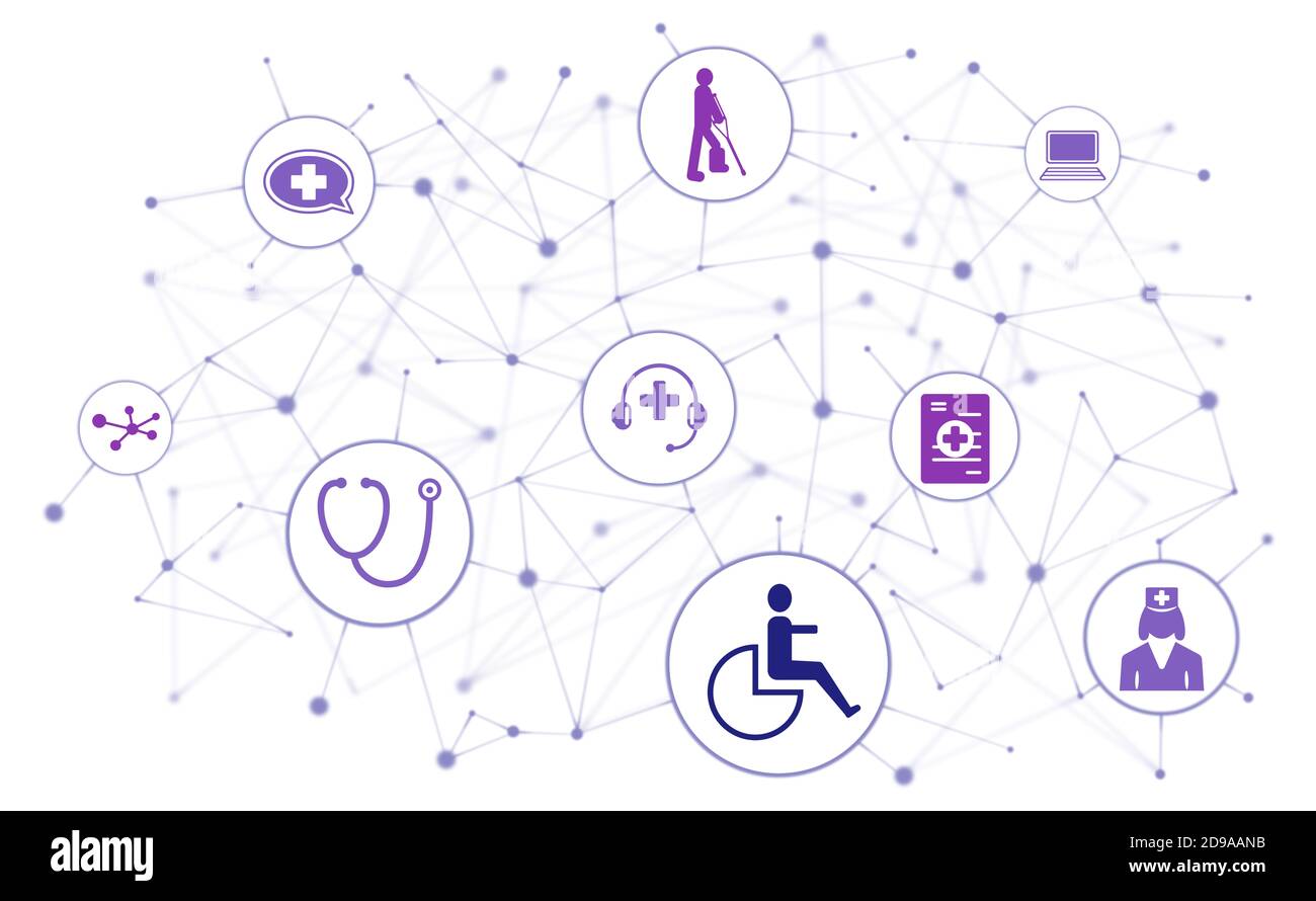 Concept of disability with connected icons Stock Photo - Alamy