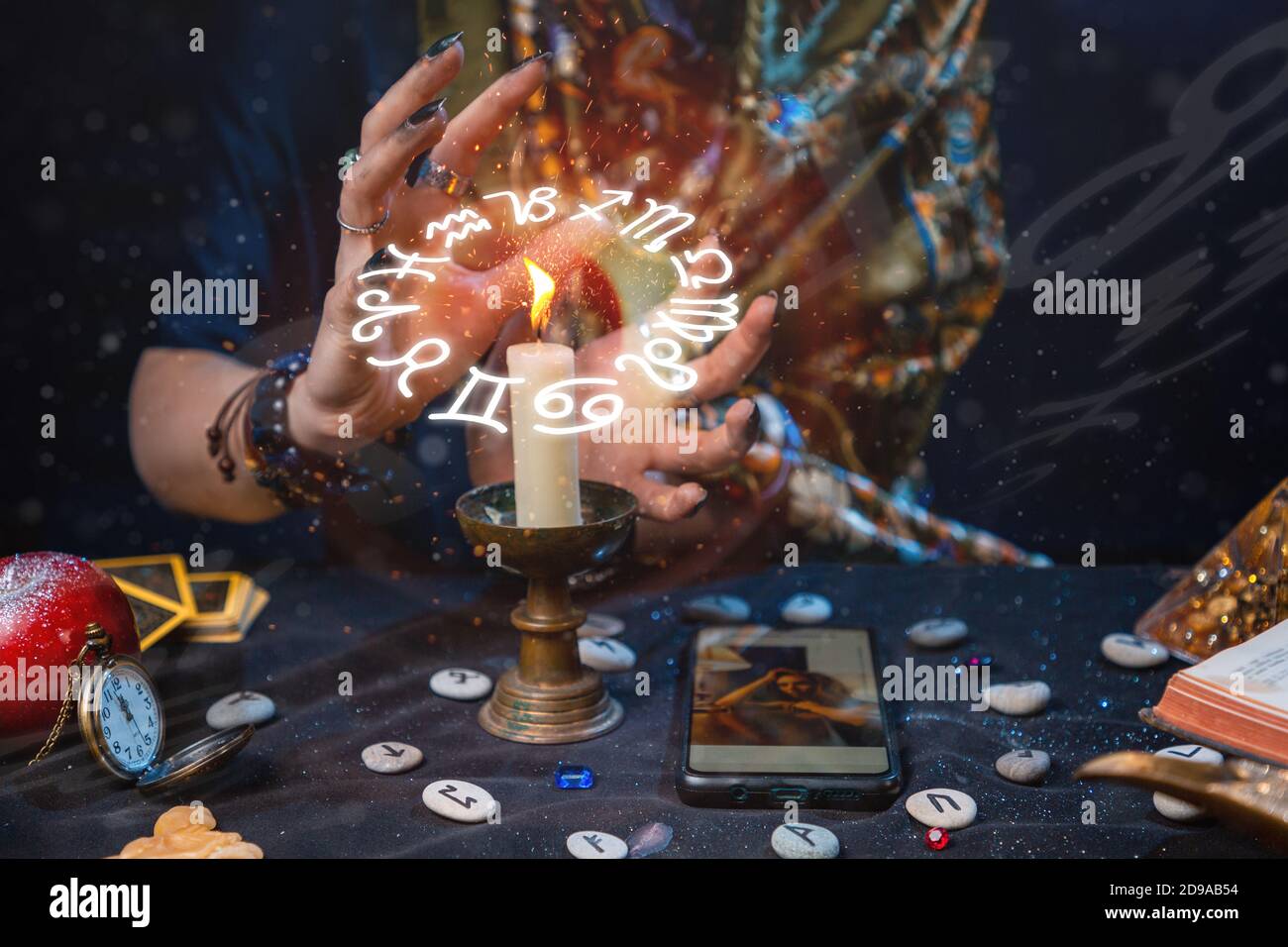 Astrology and online divination. A fortune teller does online fortune ...