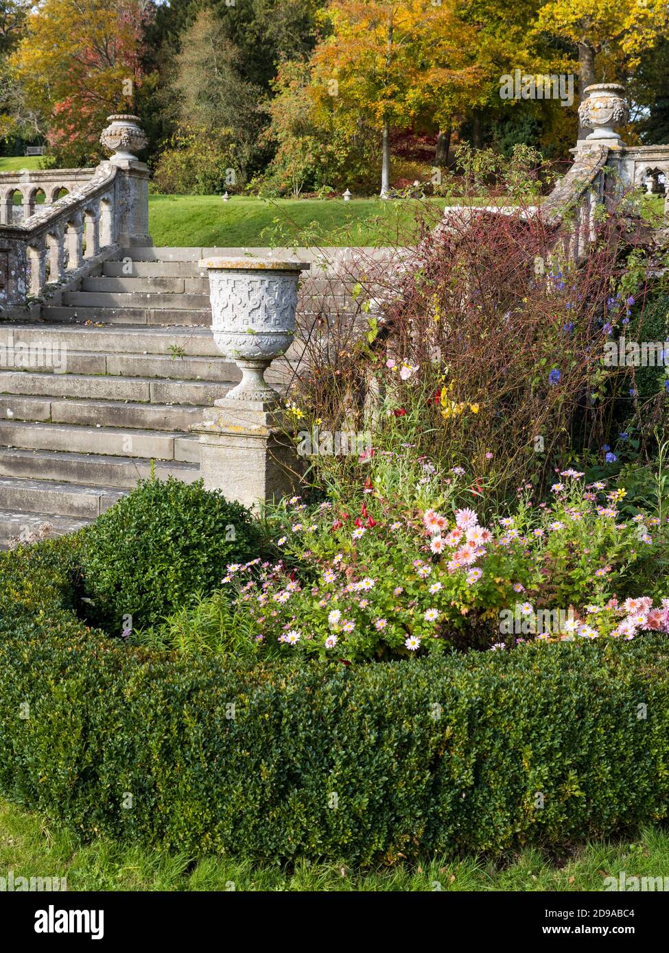 Steps and Flower Beds, Englefield House Gardens, Englefield Estate ...
