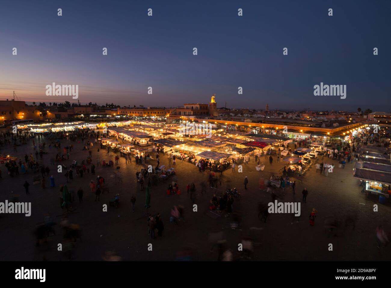 Food stalls in Jemaa el Fna, the Marrakech market square, Morocco Stock ...