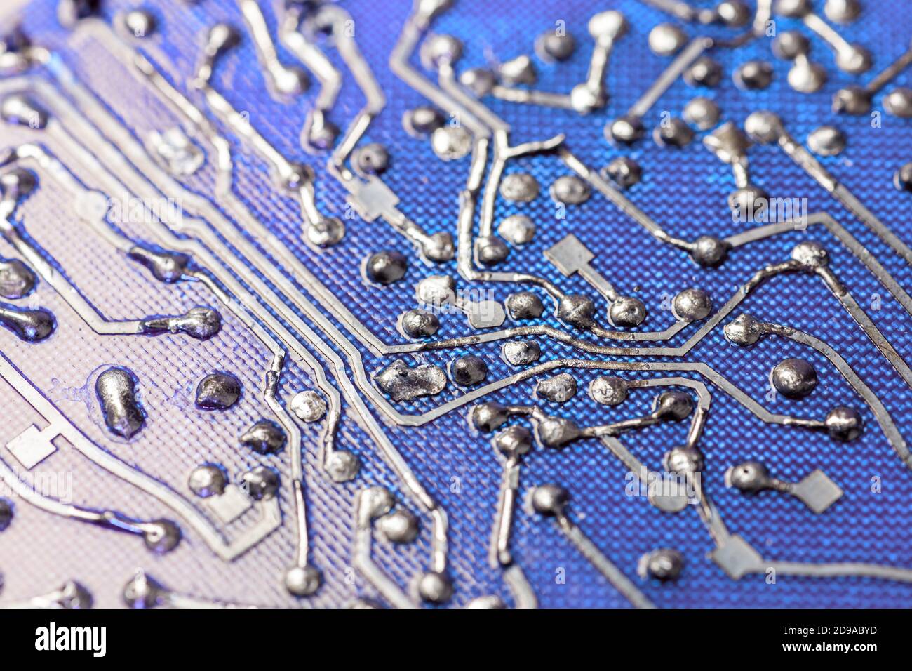 old flat bare fiberglass pcb without components with selective f Stock ...