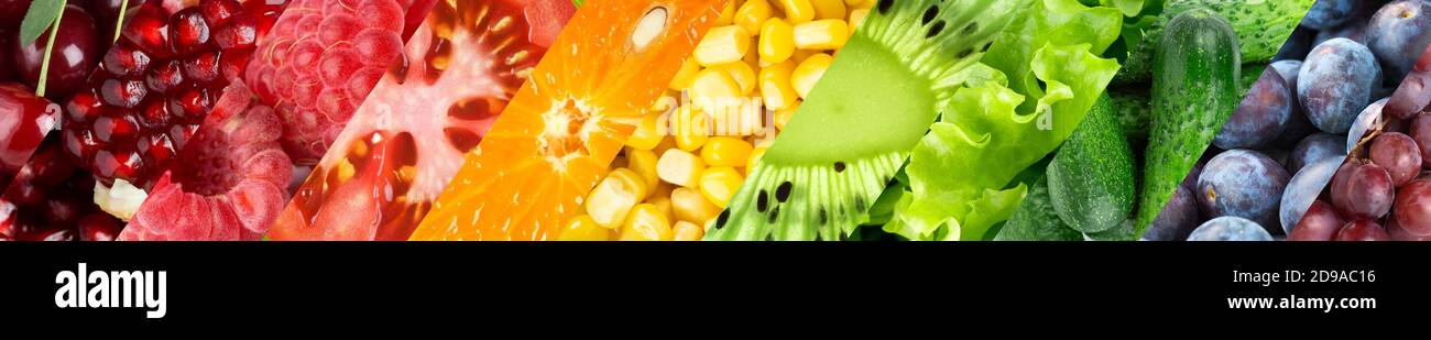 Background of fruits and vegetables. Fresh ripe food Stock Photo - Alamy