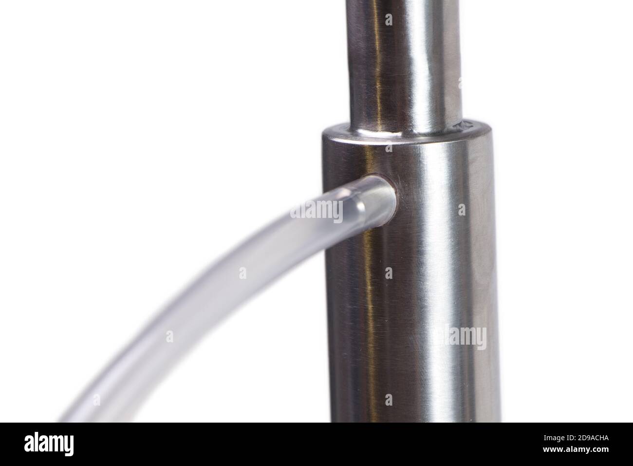 Photo of steel hooch with pipe on white background Stock Photo - Alamy