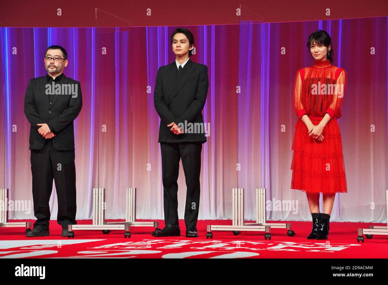 (L-R)Director Masaharu Take, actor Takumi Kitamura and actress Kumi ...