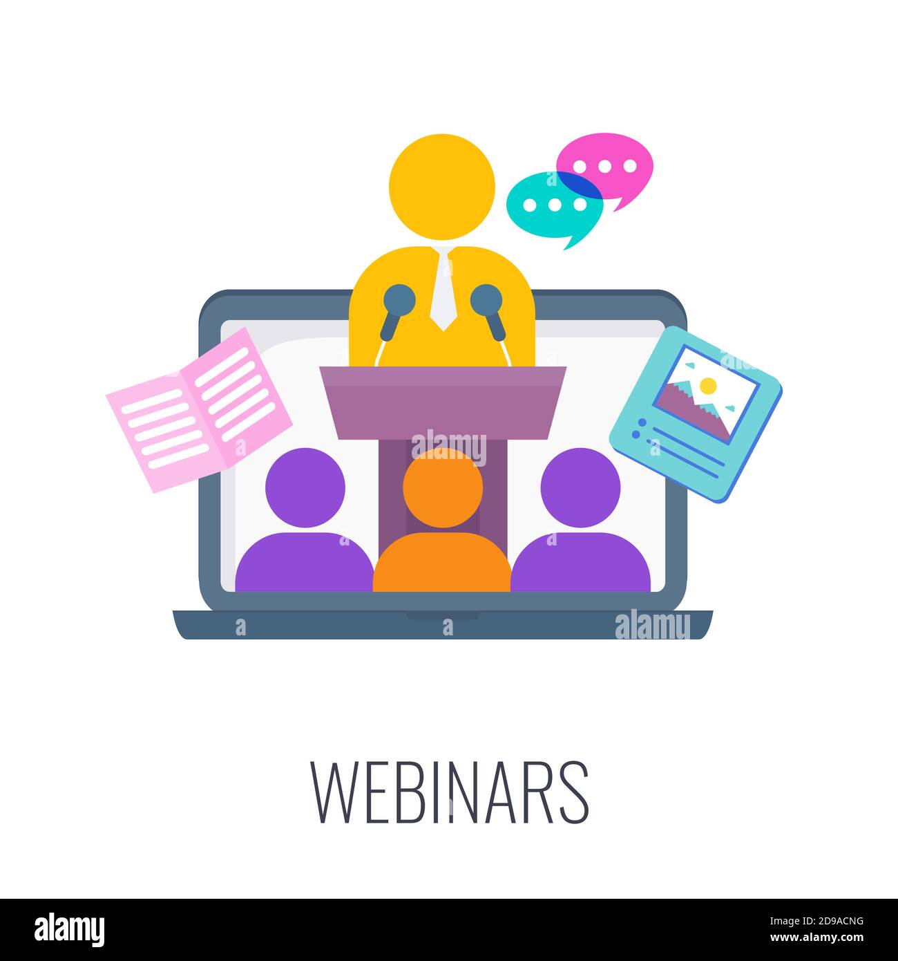 Webinar icon. Online meeting. Trendy flat vector style Stock Vector Image & Art - Alamy