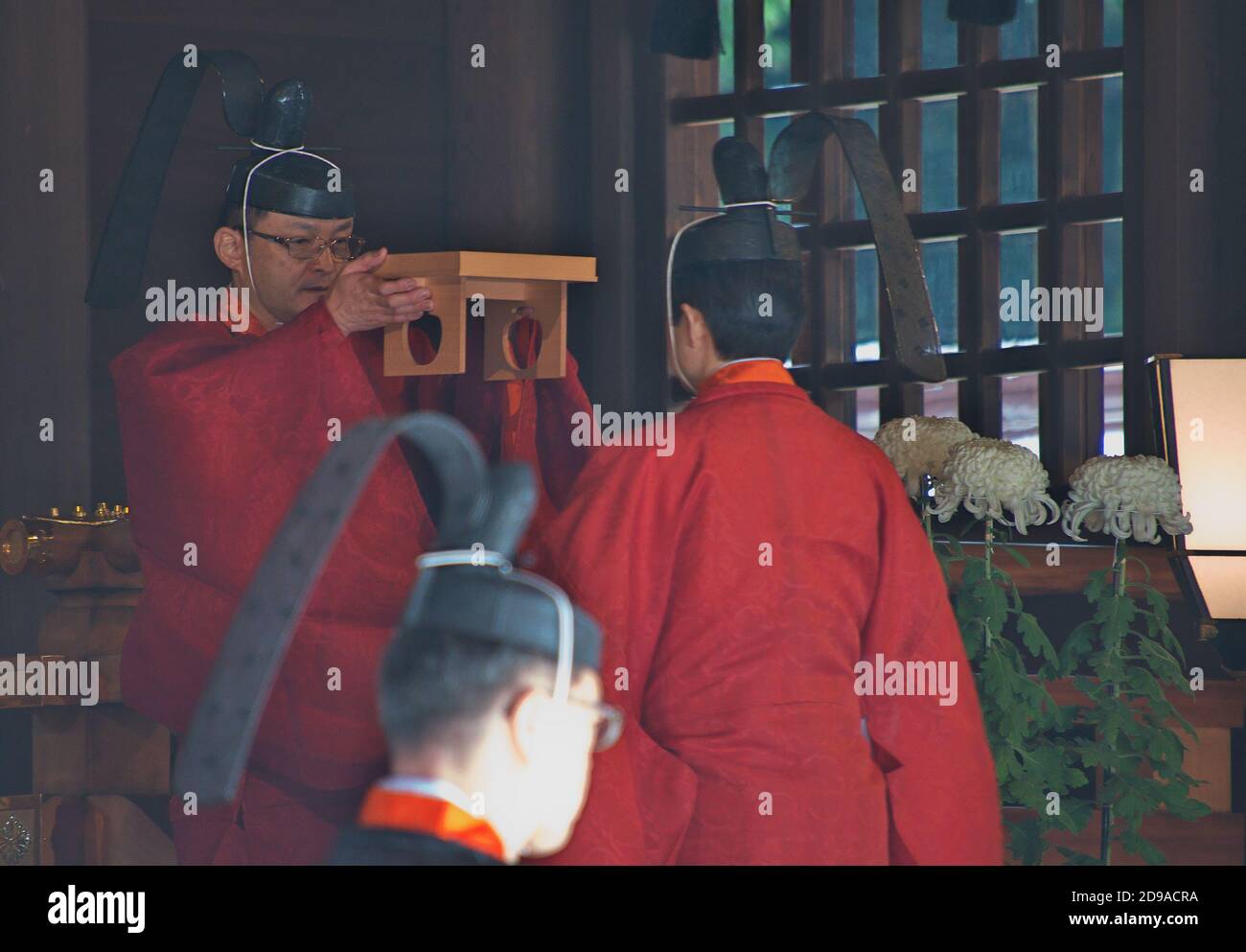 Shinto priests perform a ceremony to mark the 100th anniversary of the ...