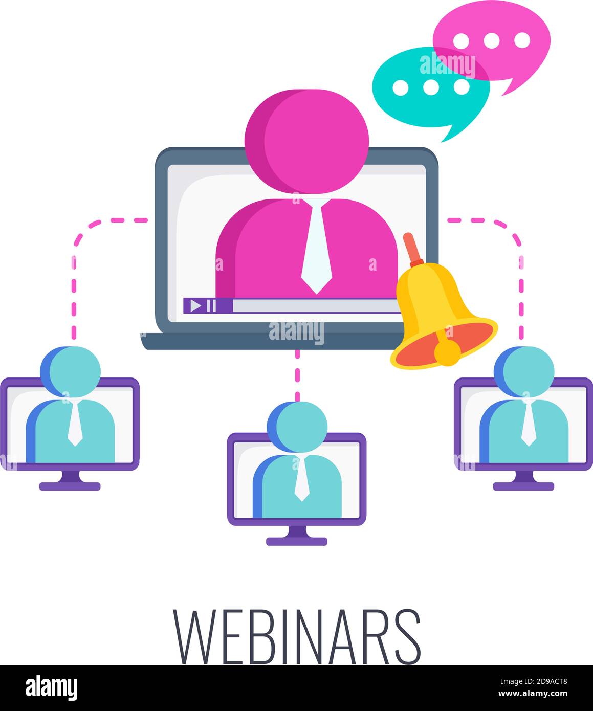 Webinar icon. Online meeting. Trendy flat vector style Stock Vector ...