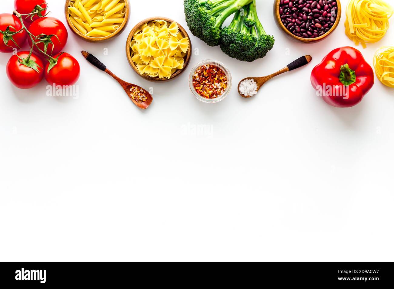 Vegetarian food background - set of vegetables and herbs Stock Photo ...