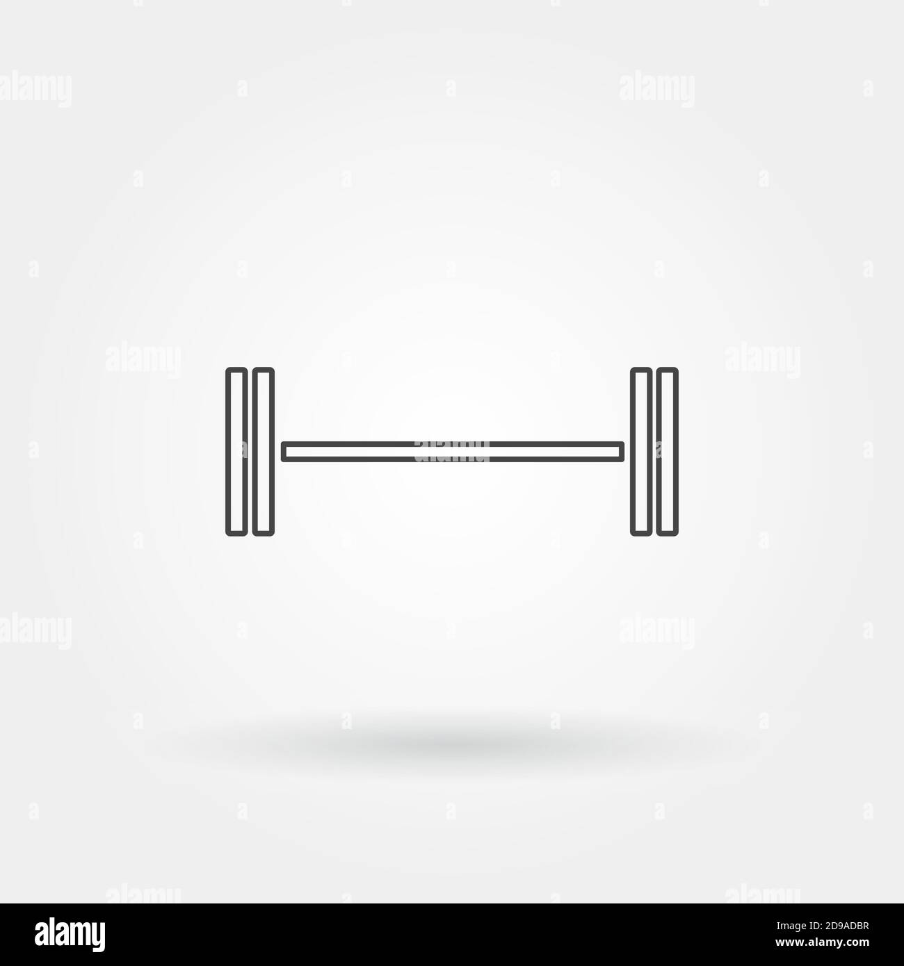 long barbell or dumbell single isolated icon with modern line or ...
