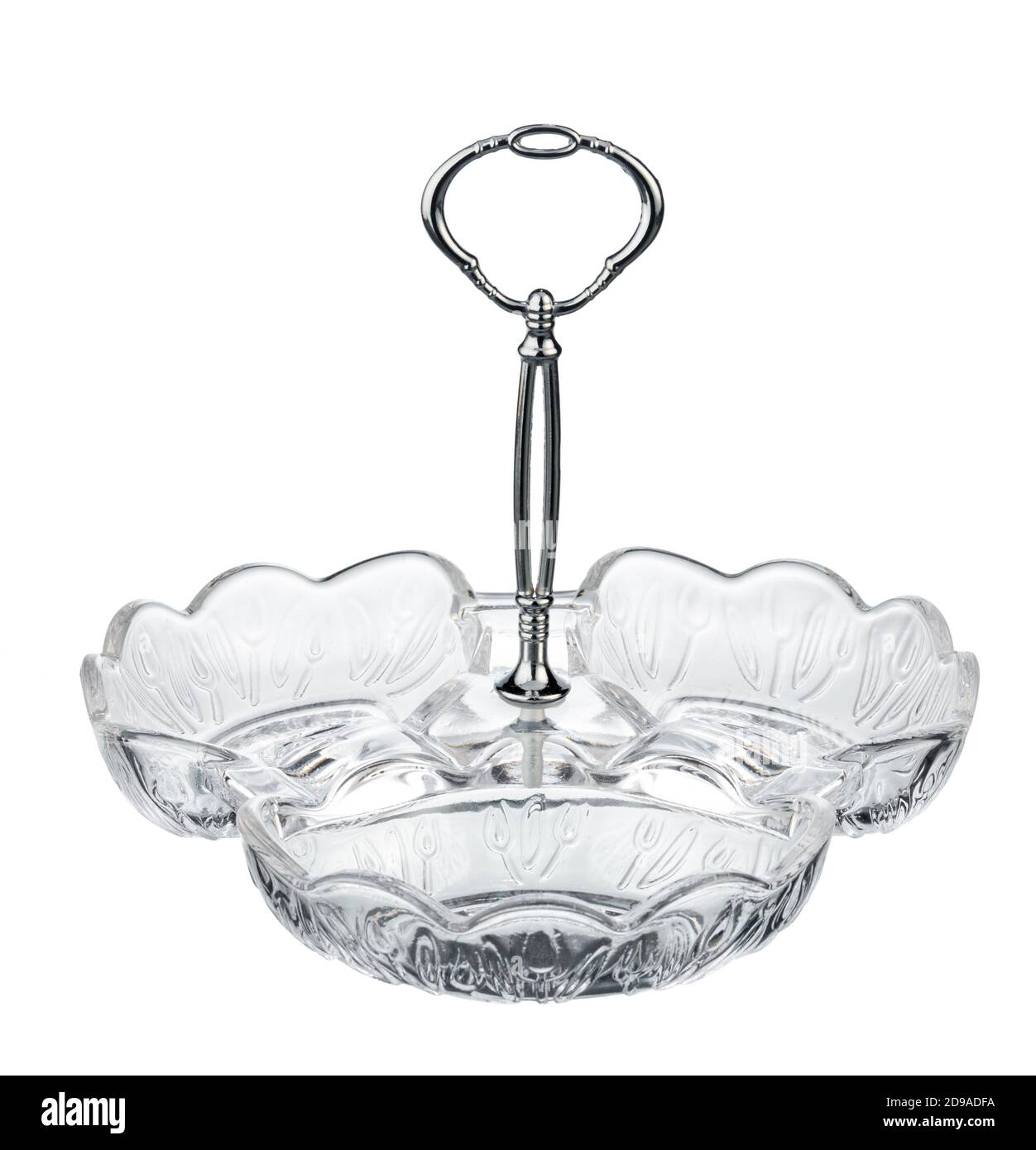 Glass serving dish isolated on white background Stock Photo - Alamy