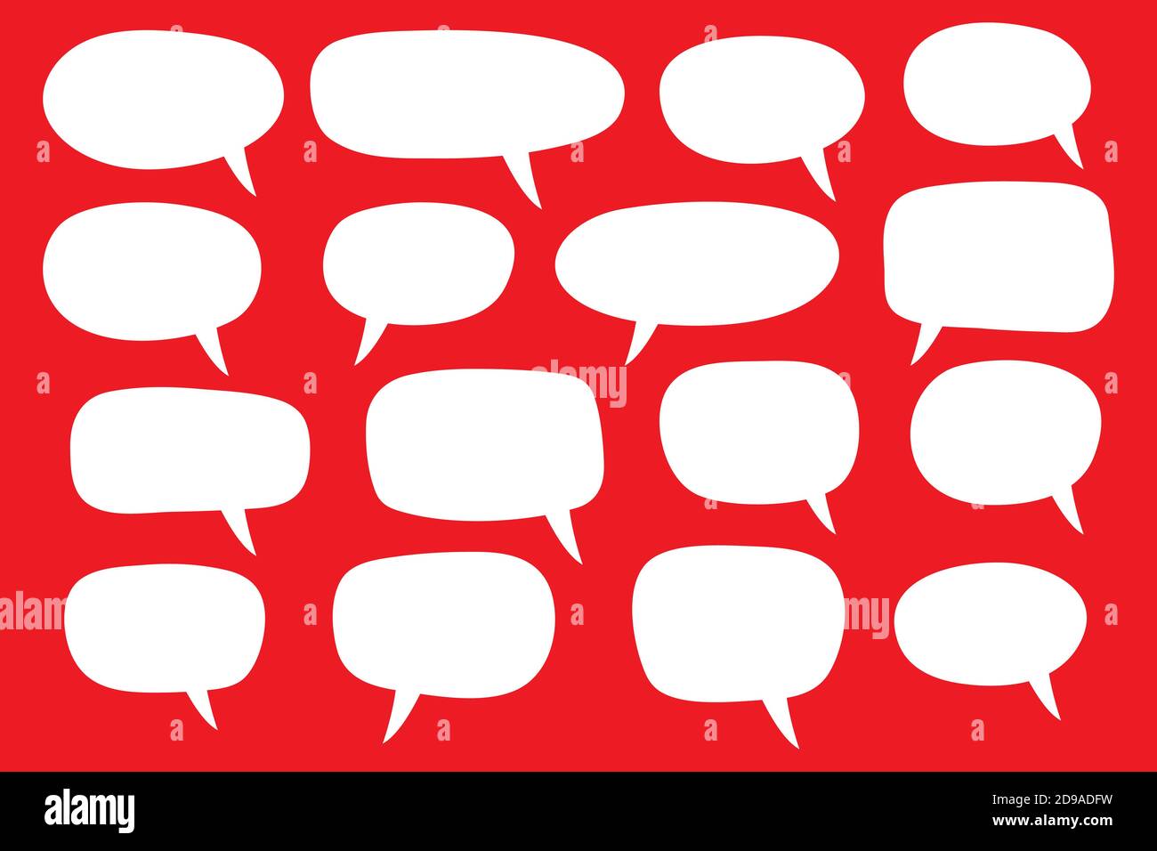 Set of speech bubbles. Blank empty vector white speech bubbles. Cartoon ...