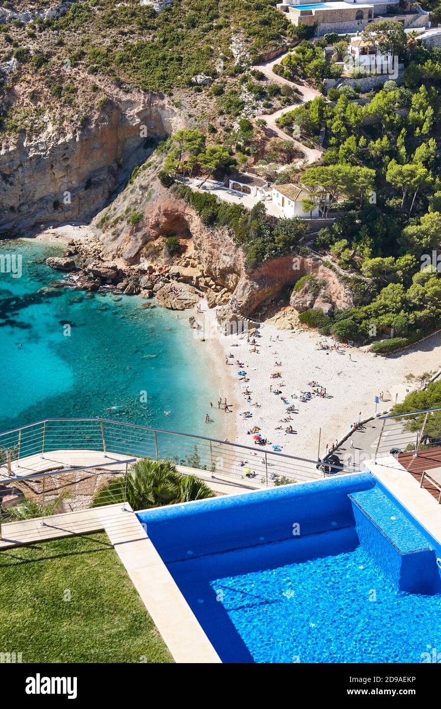 Spanish mediterranean sunny scenic coastline. La Granadella beach ...