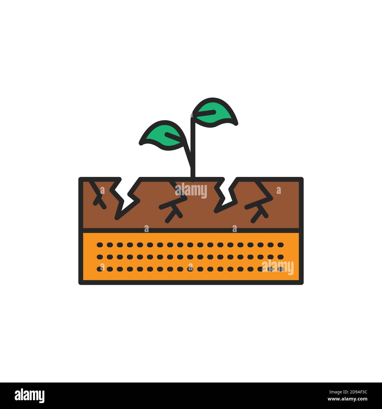 Dry ground color line icon. Pictogram for web page, mobile app, promo ...