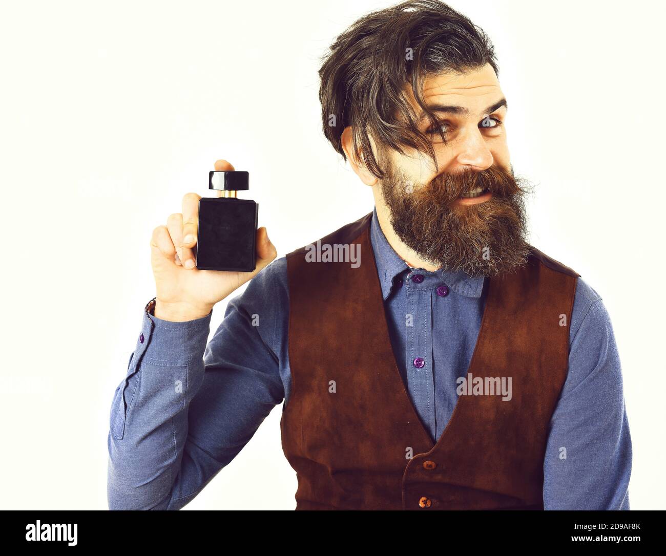 bearded man, long beard, brutal caucasian hipster with moustache ...