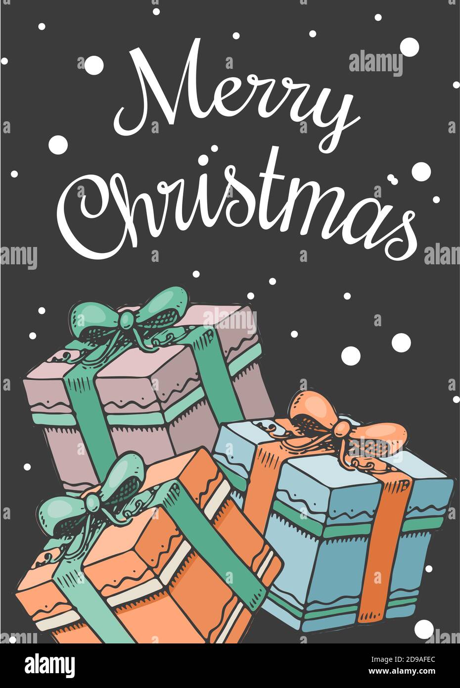 Merry Christmas banner. New Year sticky label. Poster template. Gift ...