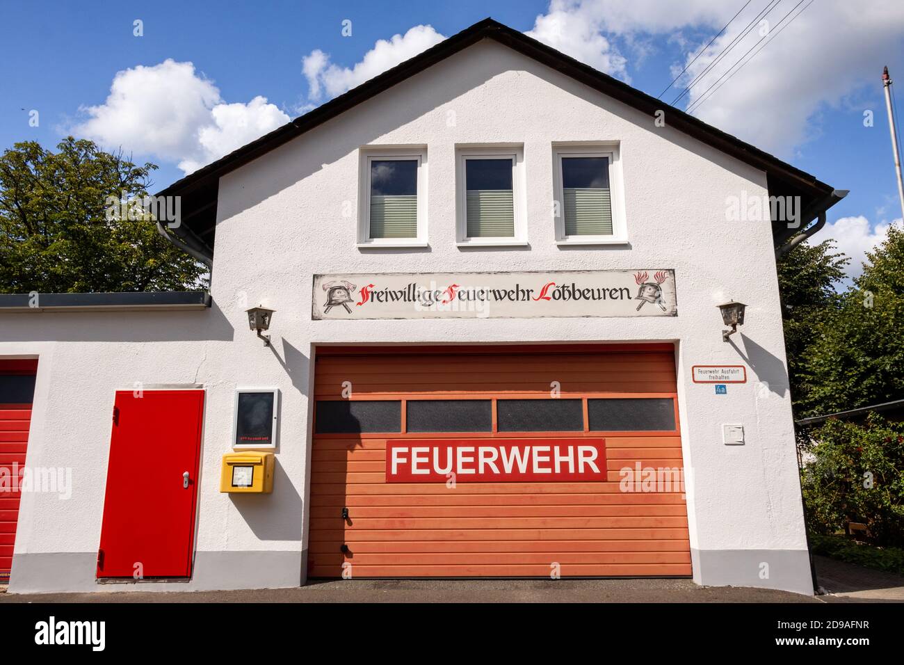 Fire station in Lotzbeuren, Germany on a bright summer day Stock Photo ...