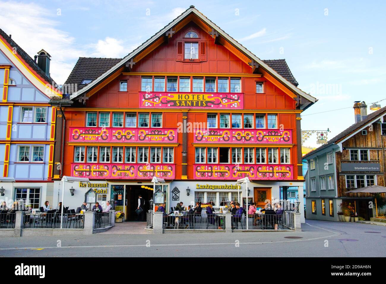 The Traditional Swiss Village of Painted Houses Appenzell. Appenzell ...