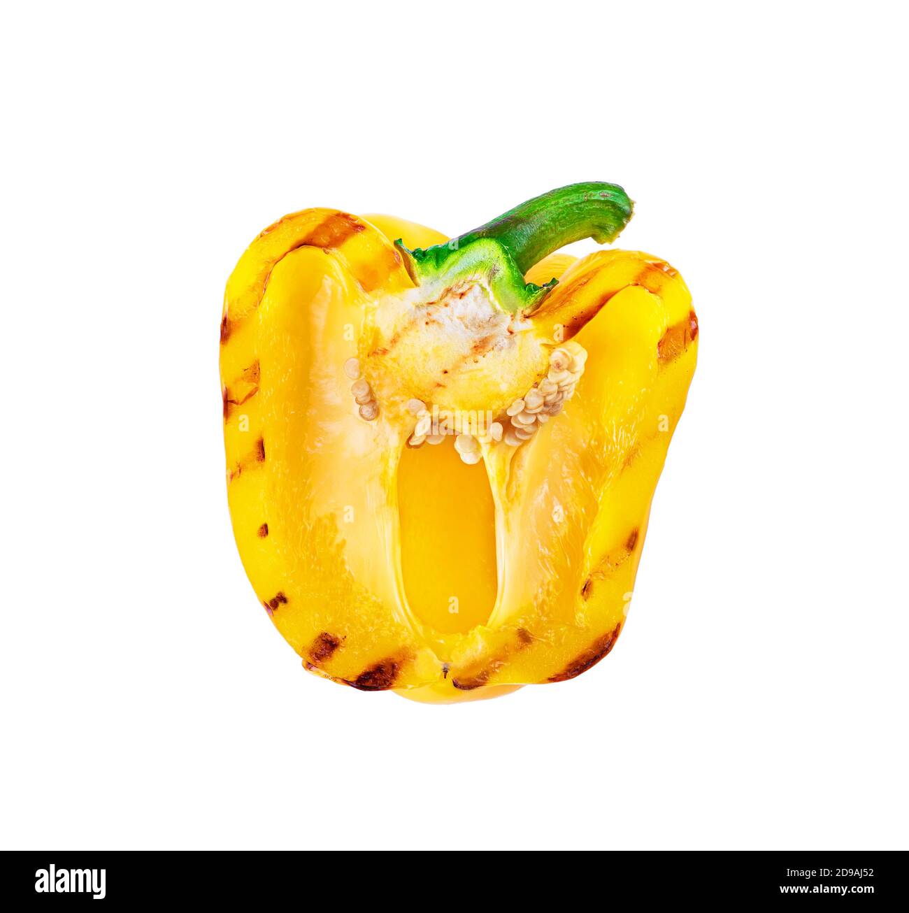 Grilled yellow paprika isolated on white background! Stock Photo - Alamy