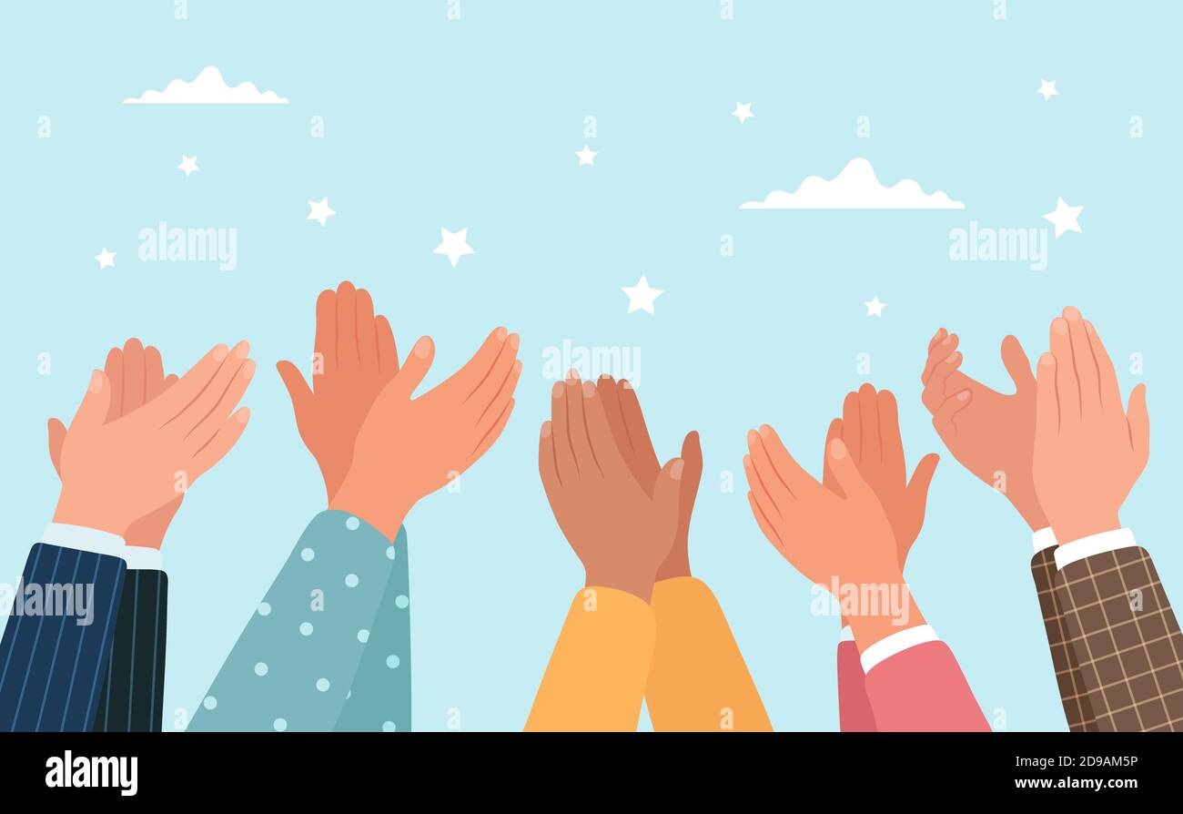 Clapping hands, different people applaud. illustration in flat style ... Clapping hands, different people applaud. illustration in flat style ...