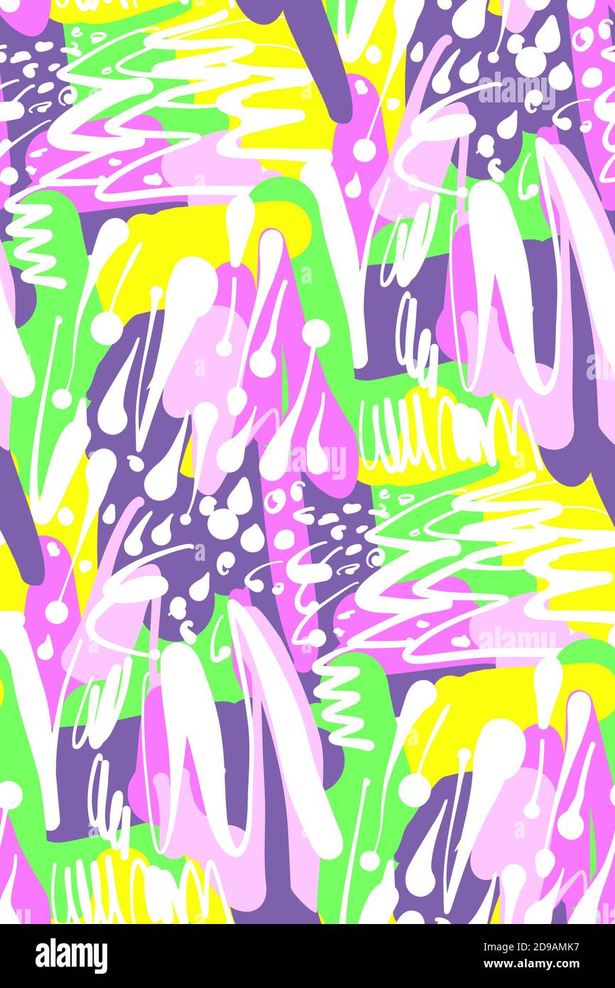 Abstract background seamless pattern , vector illustration . Free hand ...