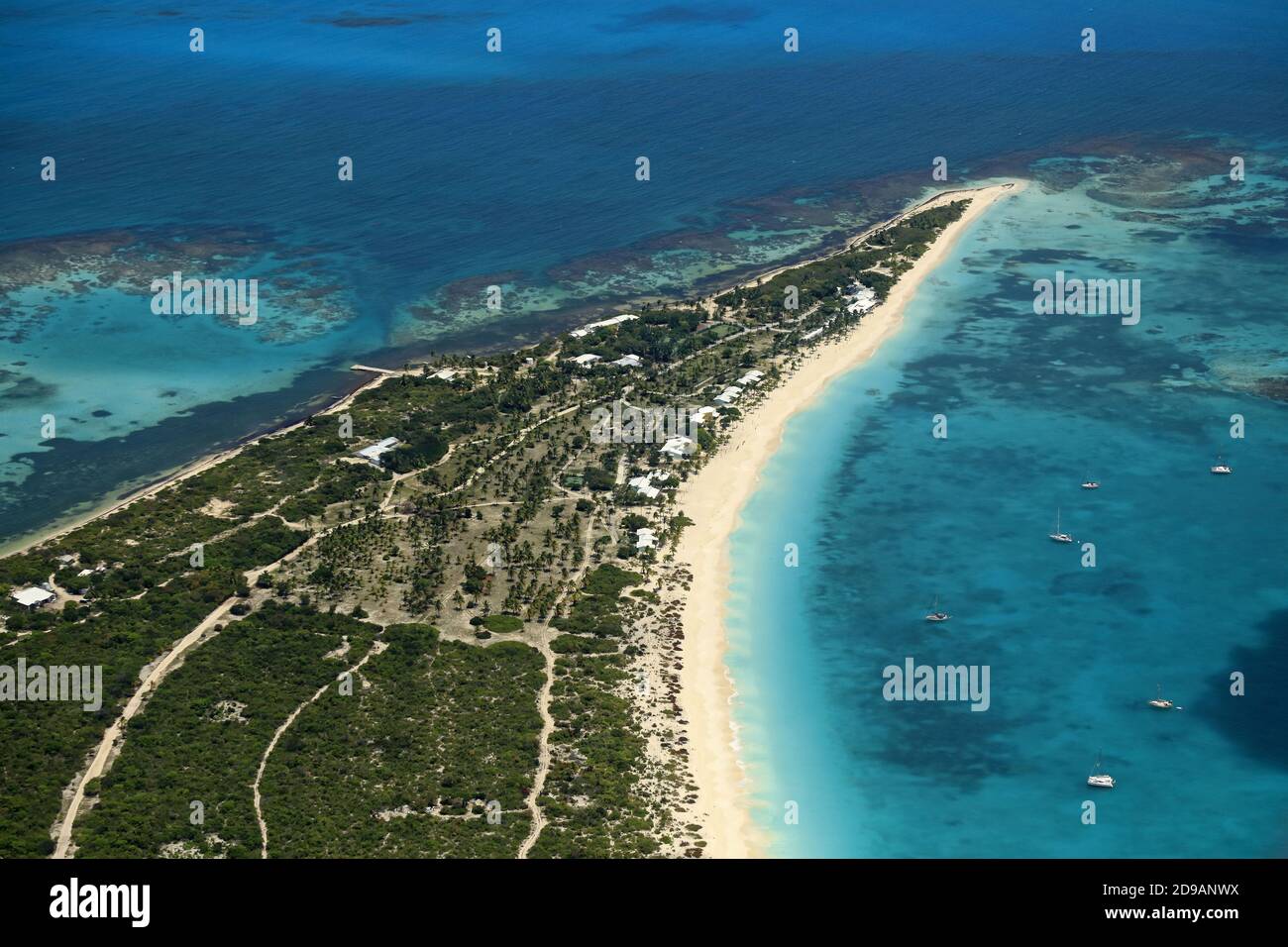 West Indies, Antigua and Barbuda: aerial view of Coco-Point, south of ...