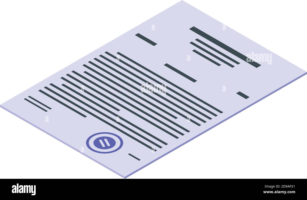 Writing document icon. Isometric of writing document vector icon for ...