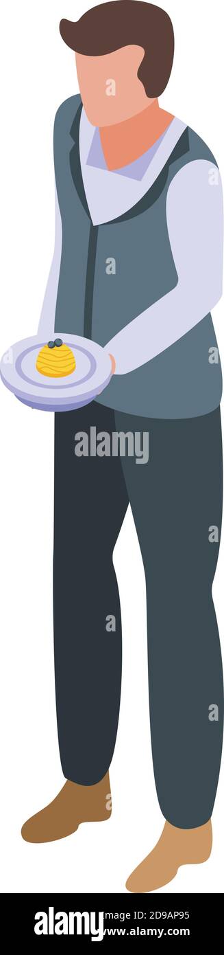 Waiter student job icon. Isometric of waiter student job vector icon ...