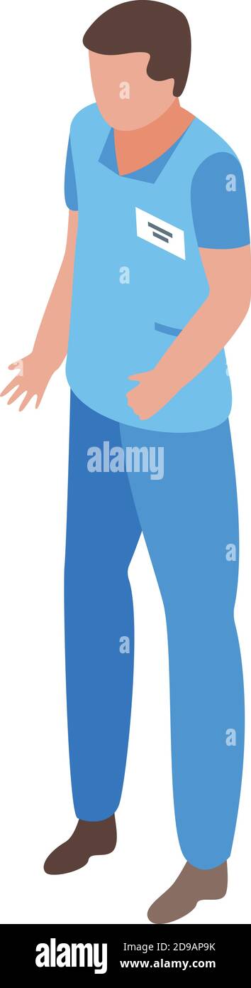 Nurse student job icon. Isometric of nurse student job vector icon for ...