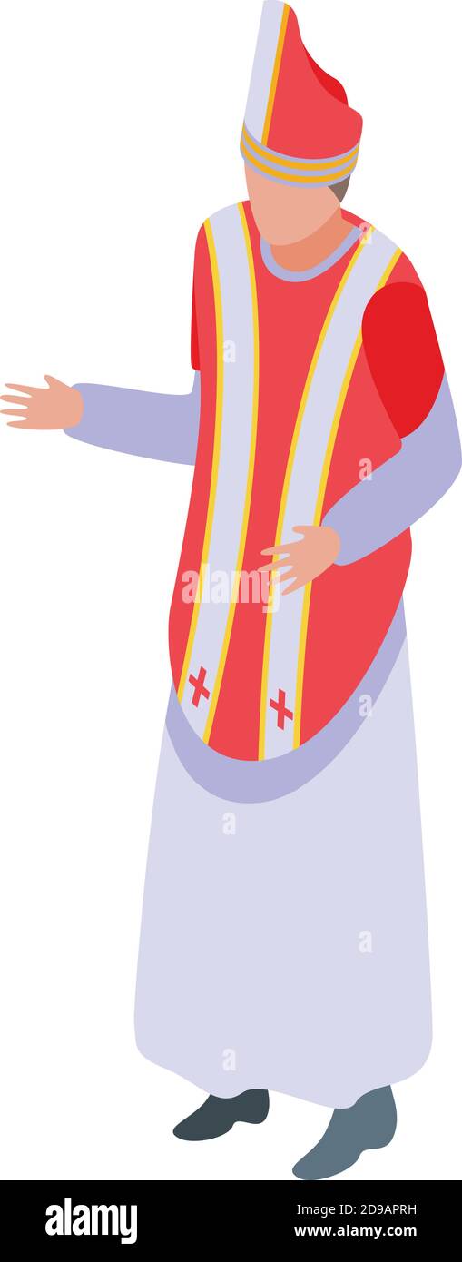 Catholic priest icon. Isometric of catholic priest vector icon for web ...